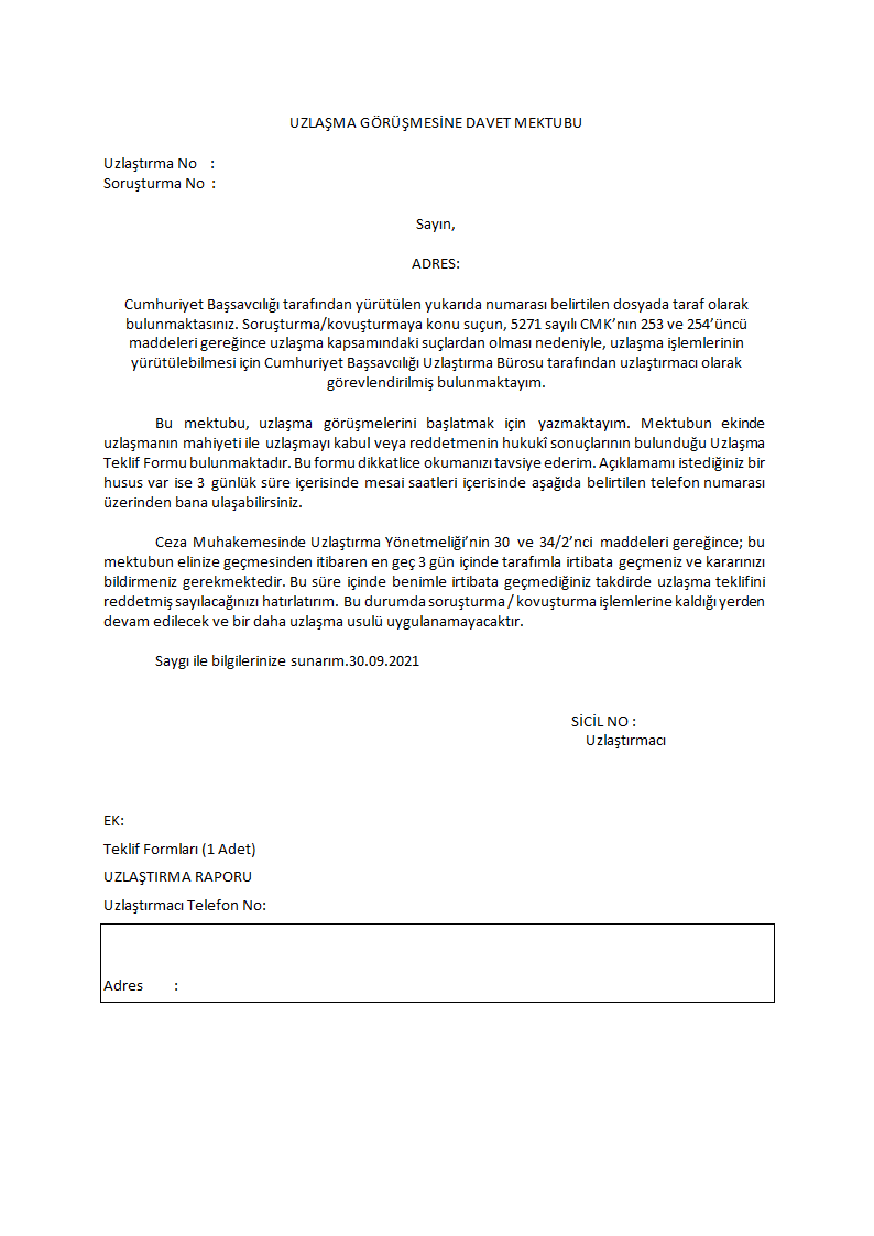 5271 sayılı cmk'ya göre ceza muhakemesinde uzlaşma davetine ilişkin ...