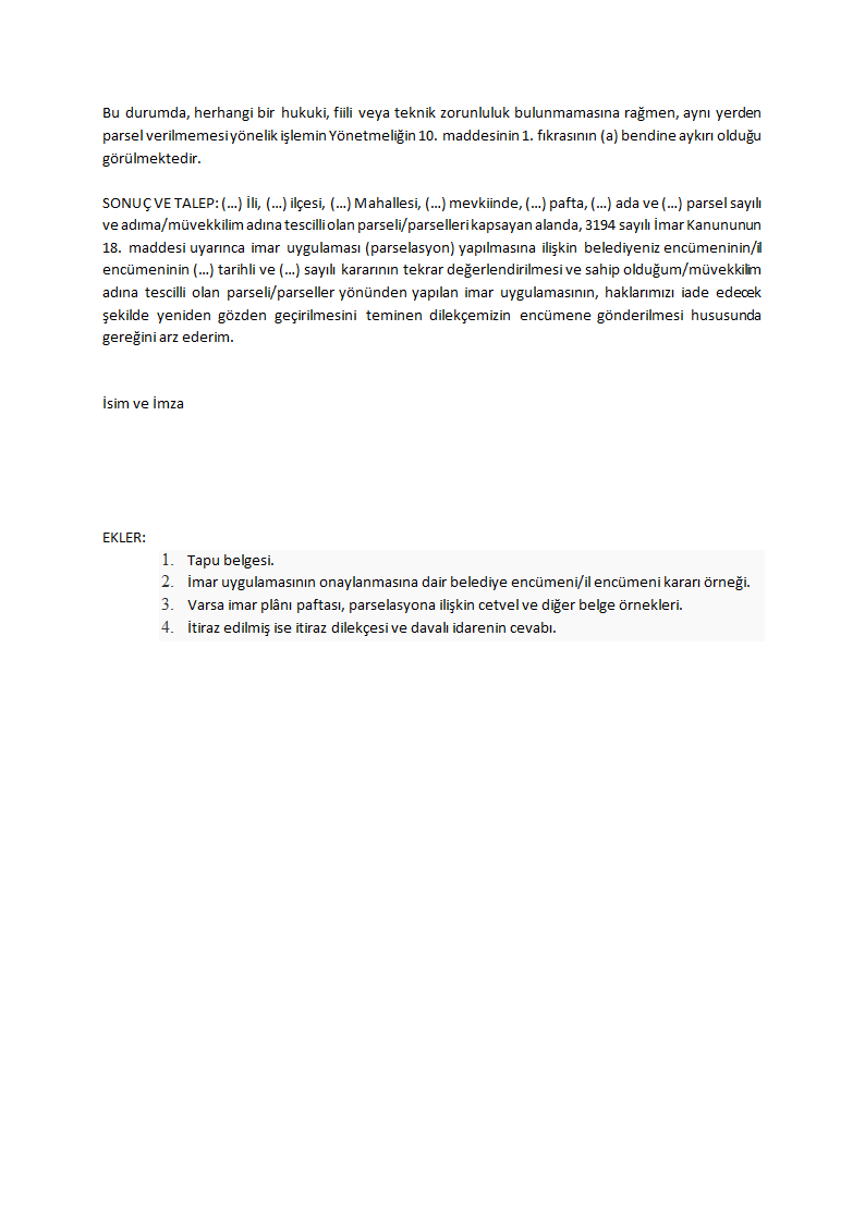 3194 sayılı imar kanunu'nun 18. maddesi uyarınca yapılan imar ...