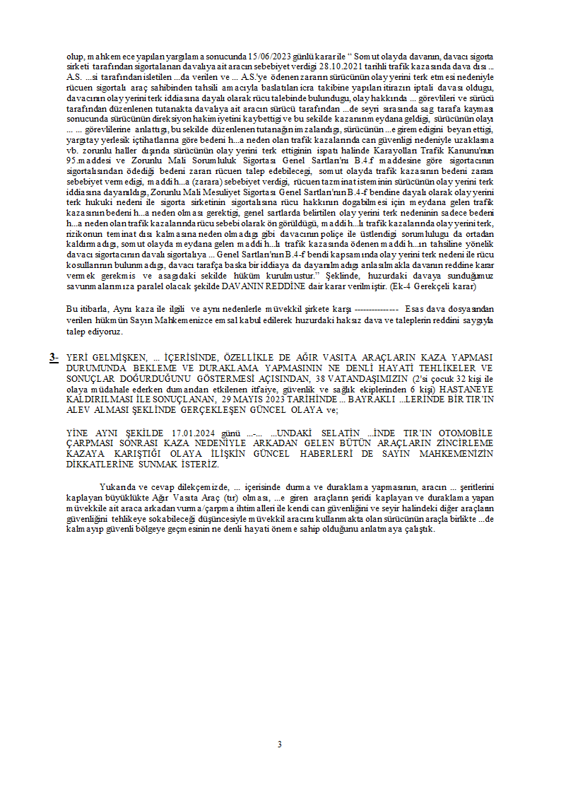 asliye ticaret mahkemesi'ne sunulan bilirkişi raporuna karşı davalı vekilinin beyan ve ...
