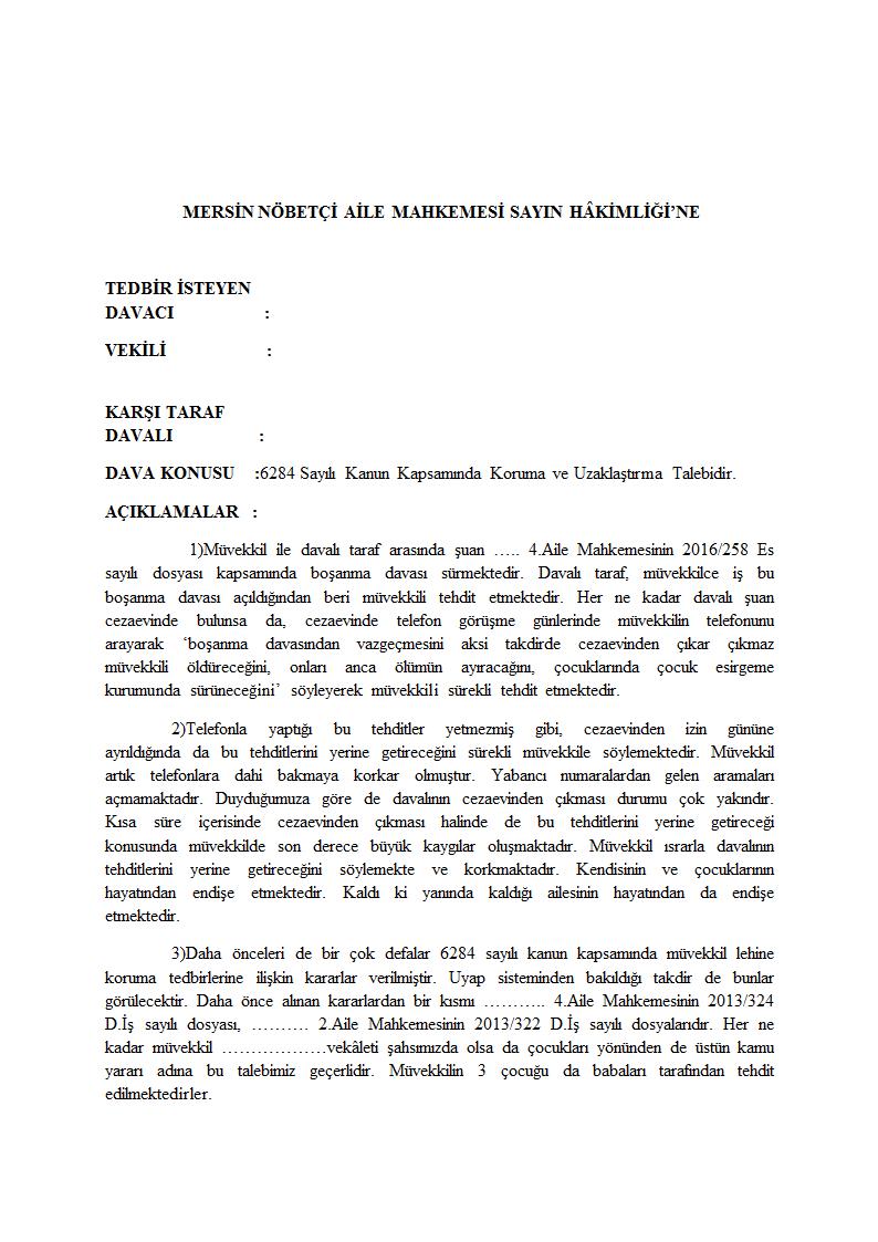 6284 sayılı kanun kapsamında cezaevi mahkumundan gelen tehditler ...