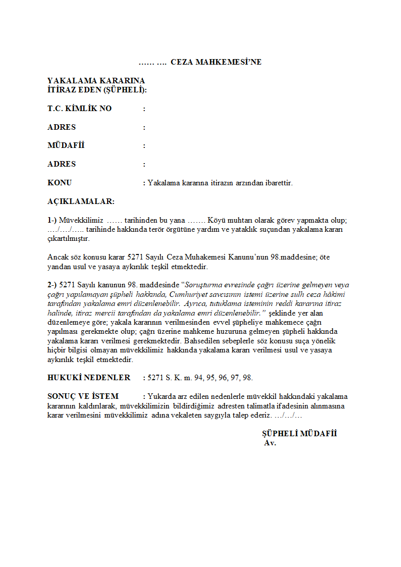 5271 sayılı cmk'nın 98. maddesine aykırı terör örgütüne yardım ve ...