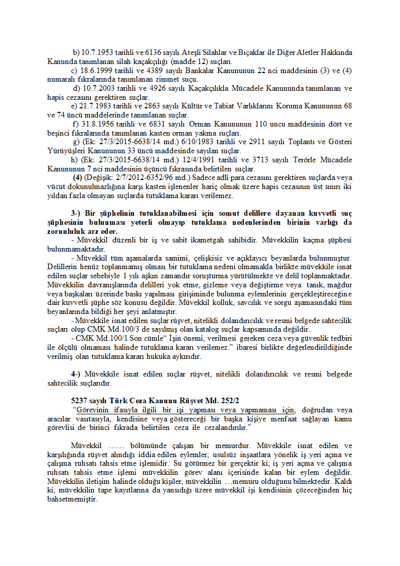 fethiye sulh ceza hakimliği tutuklama kararına itiraz: kuvvetli suç ...