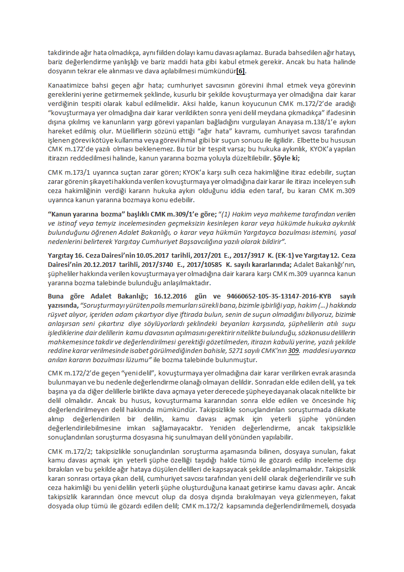 5271 sayılı cmk'nın 157-174. maddeleri ışığında kovuşturmaya yer ...